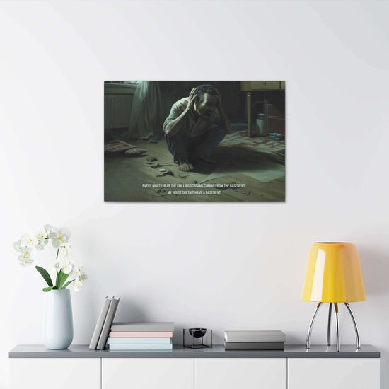 Phantom Screams: Haunted Canvas Wall Art – NanoFiction Art