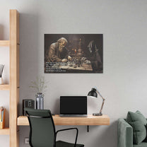 Checkmate with Death Canvas Art - Limerick Chess Duel – NanoFiction Art