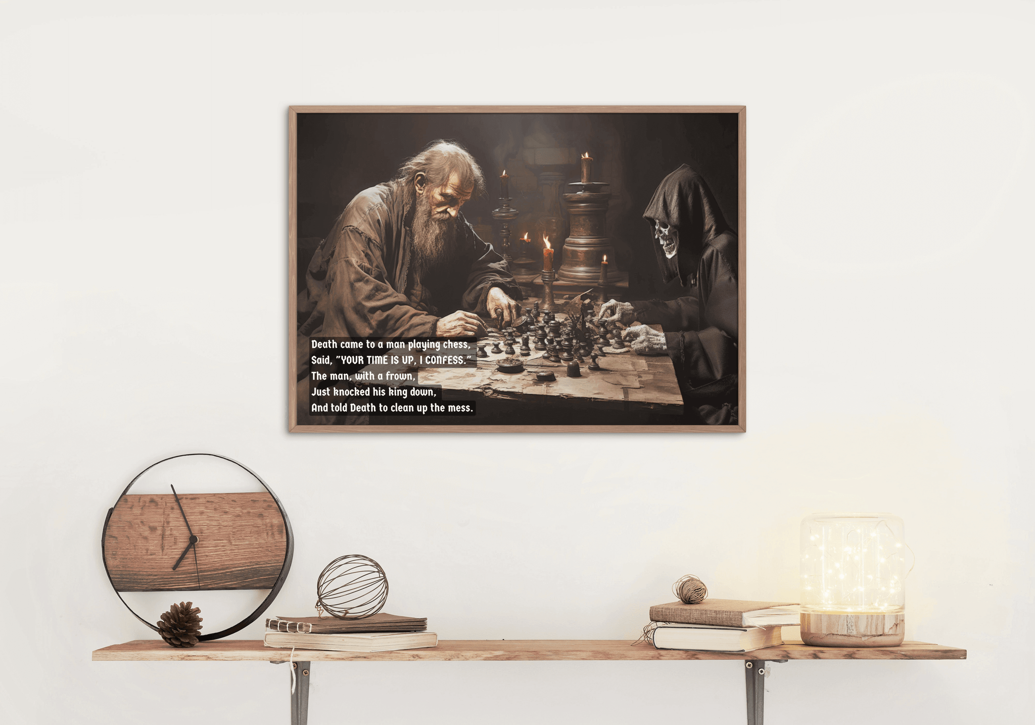 Checkmate with Death Canvas Art - Limerick Chess Duel – NanoFiction Art